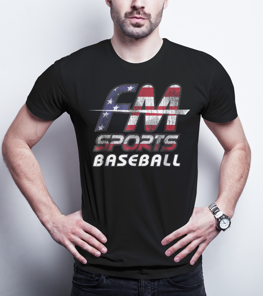 FM Sports Baseball USA Flag T-Shirt