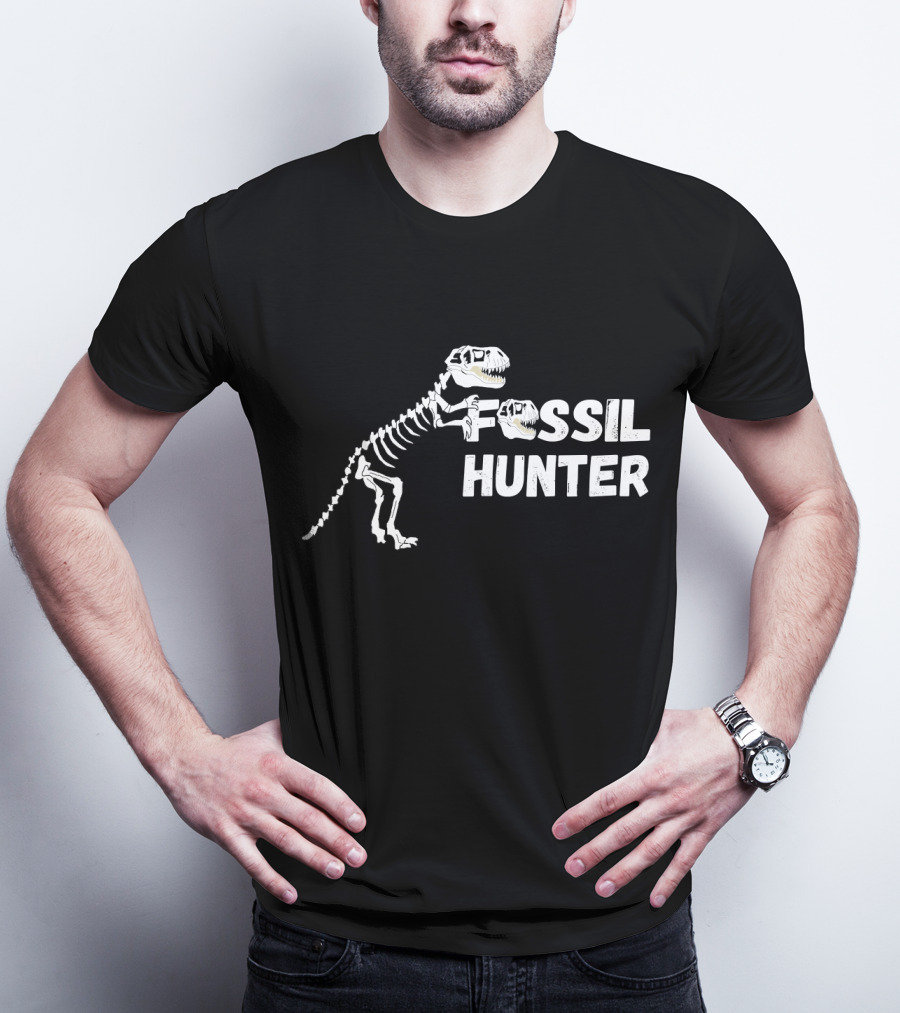 Fossil Hunter Dinosaur Bone Skeleton Discovery T-Shirt