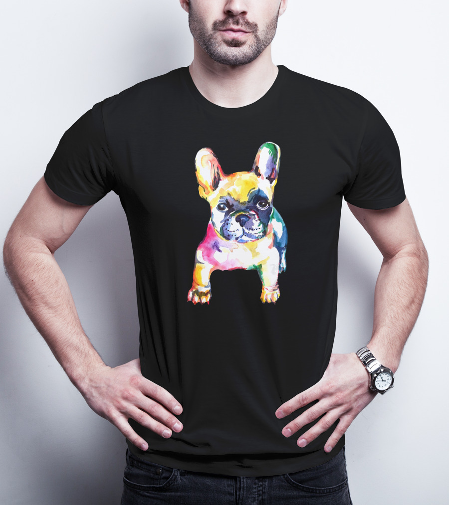 French Bulldog Colorful Watercolor Original T-Shirt