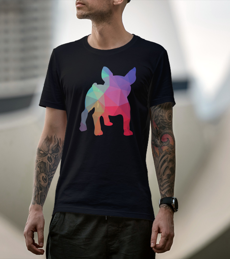 French Bulldog Lovers Rainbow Poly T-Shirt