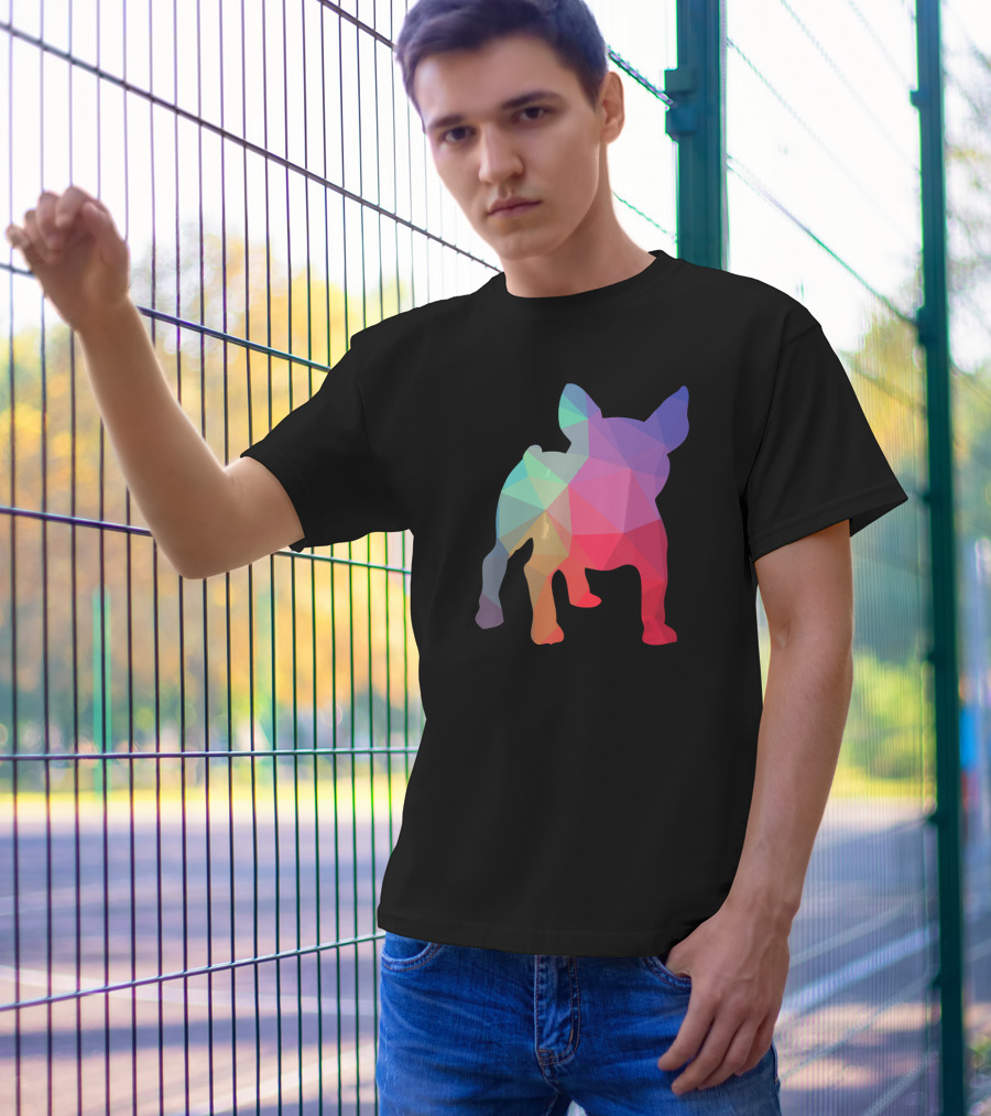 French Bulldog Lovers Rainbow Poly T-Shirt
