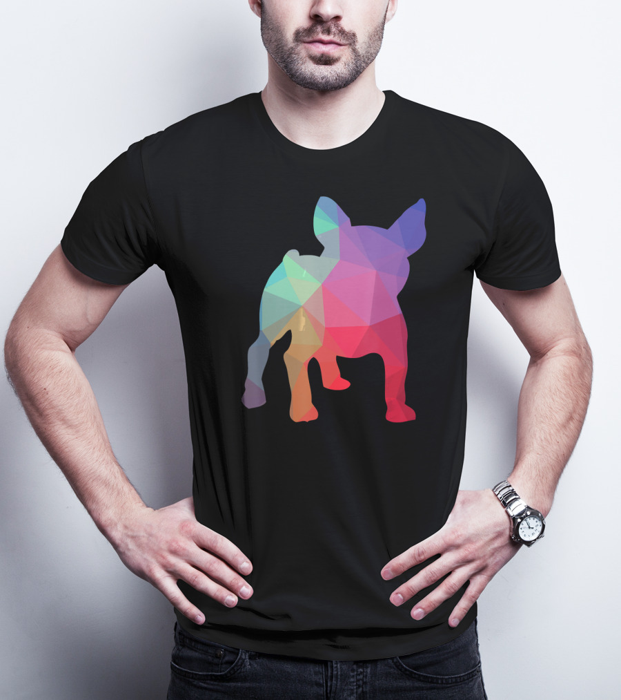French Bulldog Lovers Rainbow Poly T-Shirt