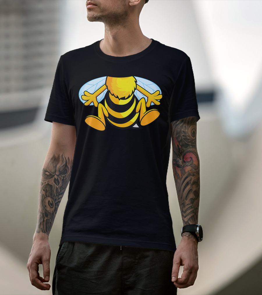 Funny Bee Costume Easy Honeybee Hall Buzzing Bumblebee Stripes T-Shirt