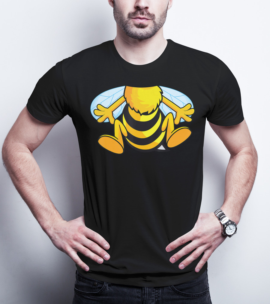 Funny Bee Costume Easy Honeybee Hall Buzzing Bumblebee Stripes T-Shirt