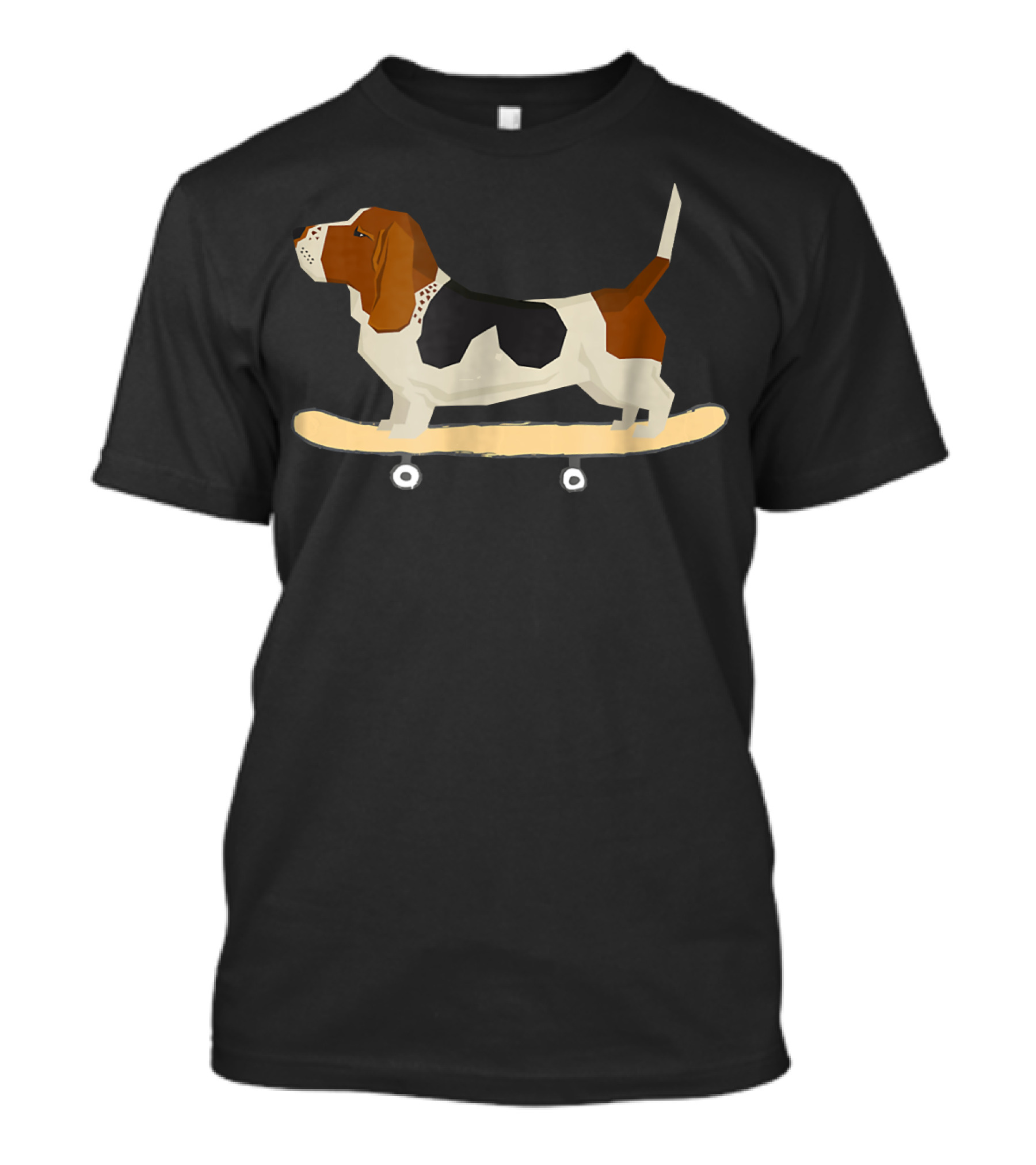 Funny Bassett Hound Skateboarding Adventure T-Shirt