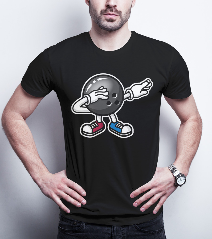Funny The Dab Dabbing Bowling Ball Kid Bowle Sneakers T-Shirt