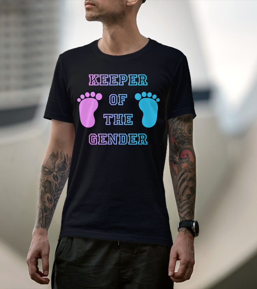 Keeper Of The Gender Pink Blue Footprints T-Shirt