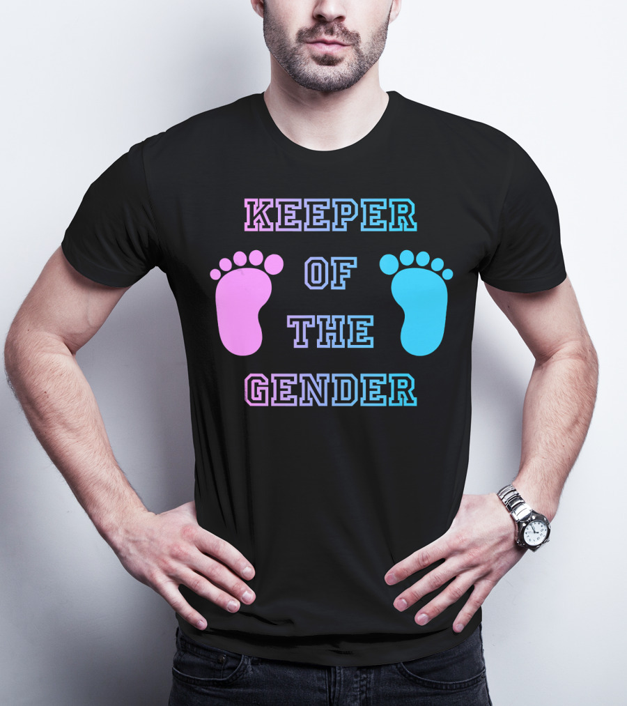 Keeper Of The Gender Pink Blue Footprints T-Shirt
