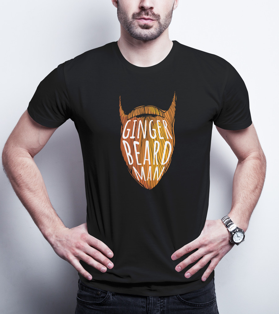 Ginger Beard Man Funny Redhead Unique Orange Textured Beard T-Shirt