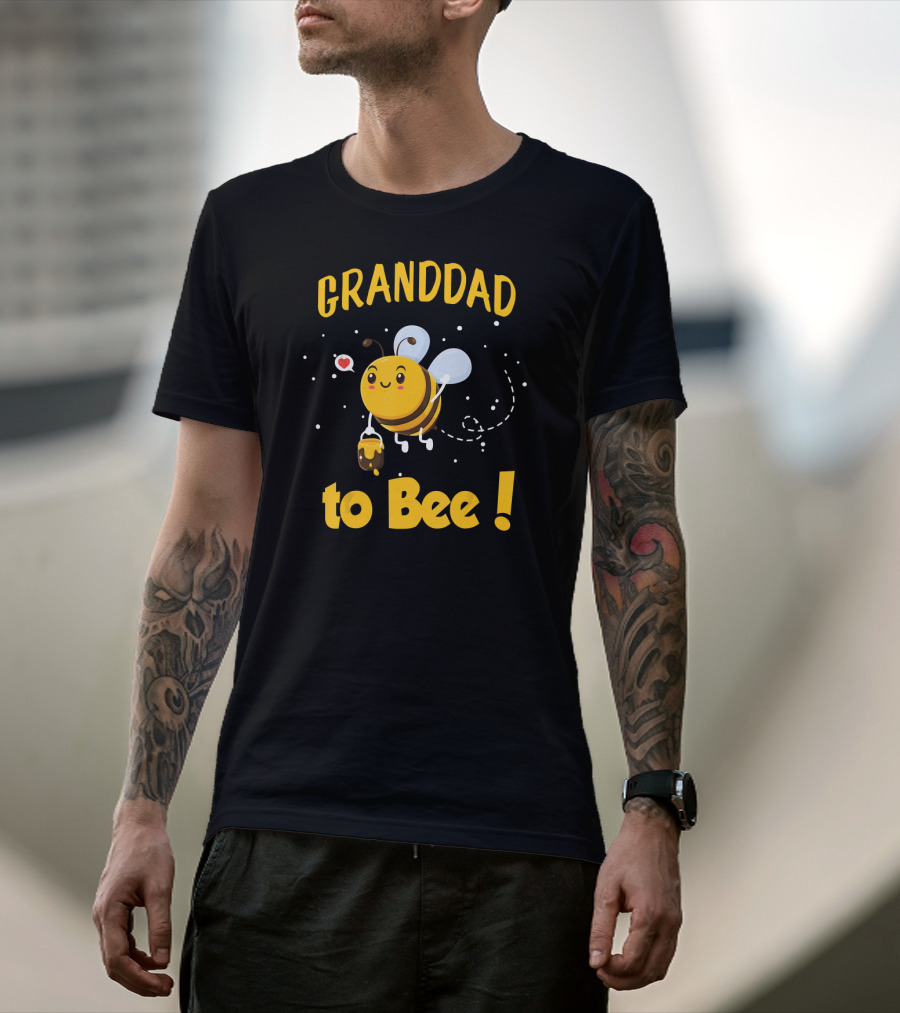 Granddad To Bee Granddad With Happy Bee And Heart T-Shirt