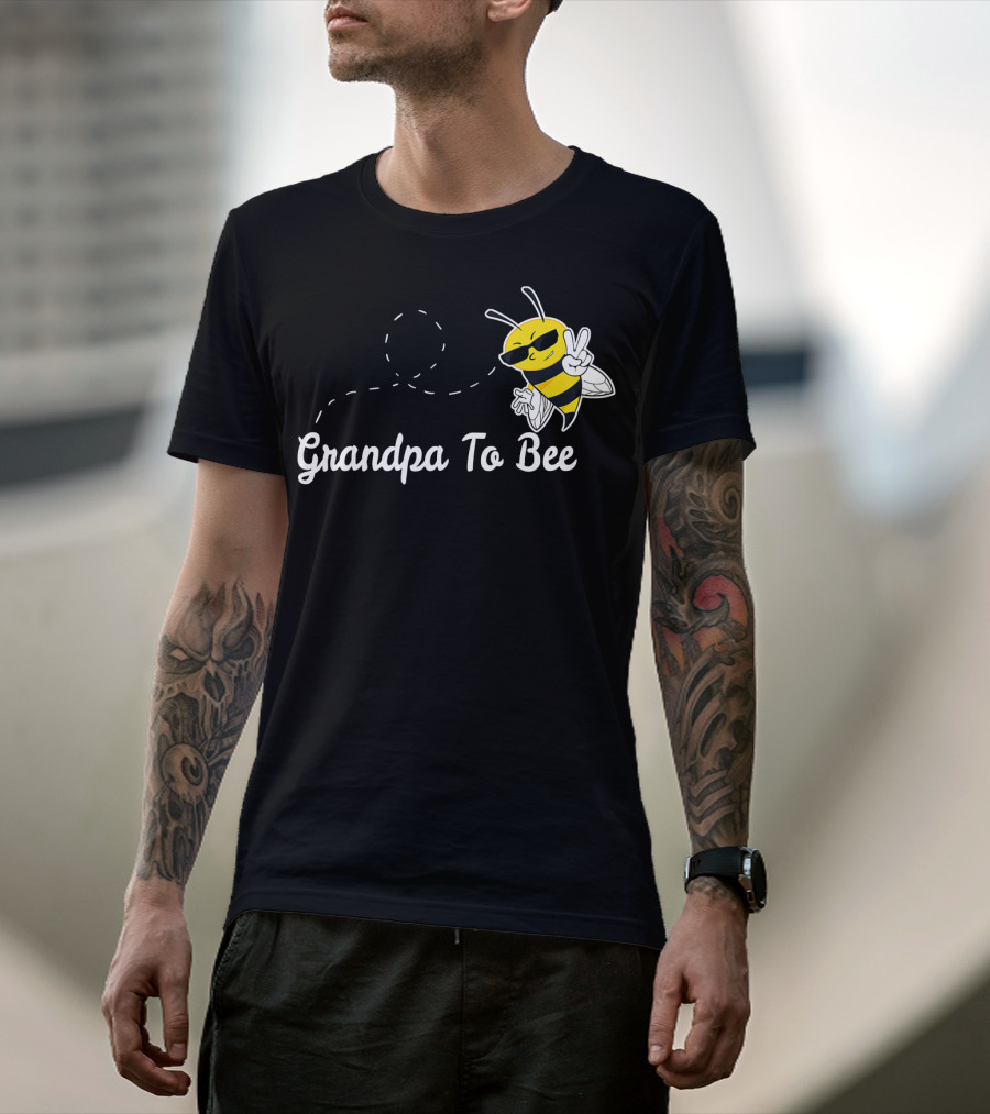 Grandpa To Bee First Time Dad Peaceful Cool Bee T-Shirt