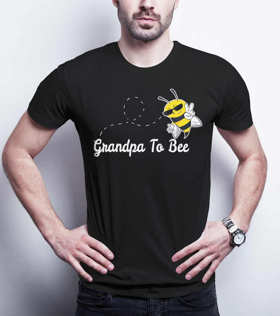 Grandpa To Bee First Time Dad Peaceful Cool Bee T-Shirt