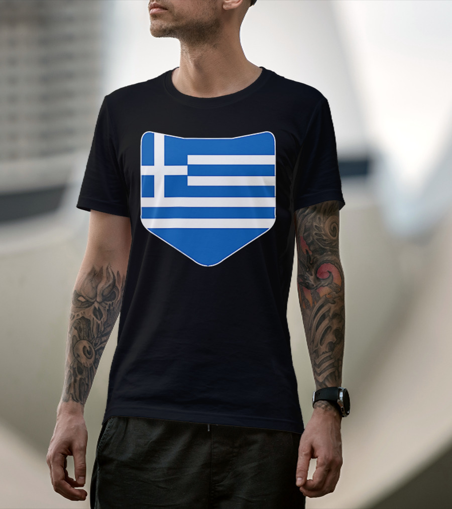 Greece Flag Shield Emblem T-Shirt