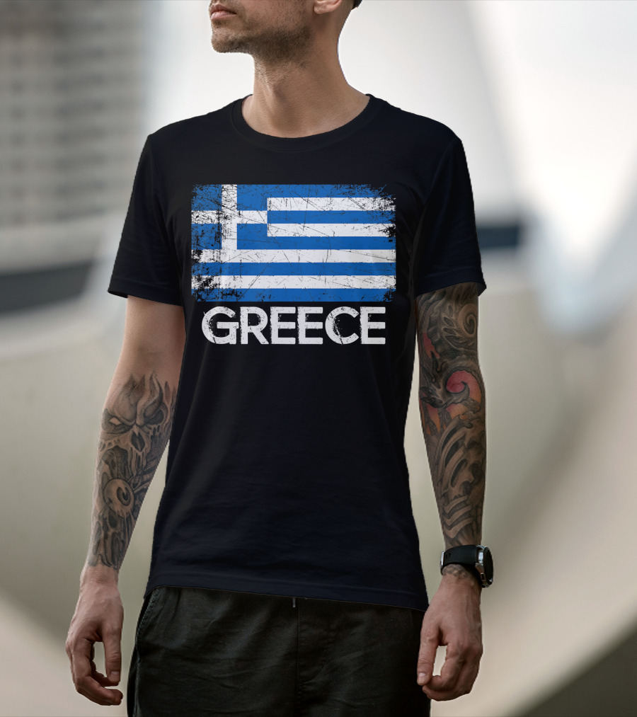 Greek Flag Vintage Greece Made In Gree T-Shirt