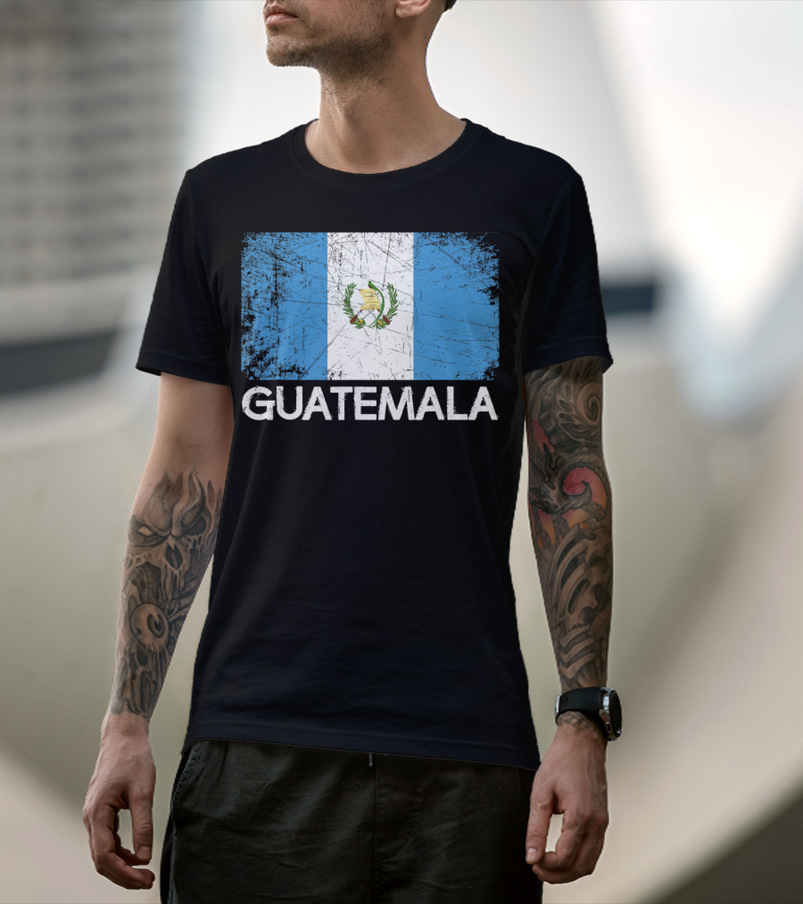 Vintage Guatemalan Flag Distressed Guatemala Emblem T-Shirt