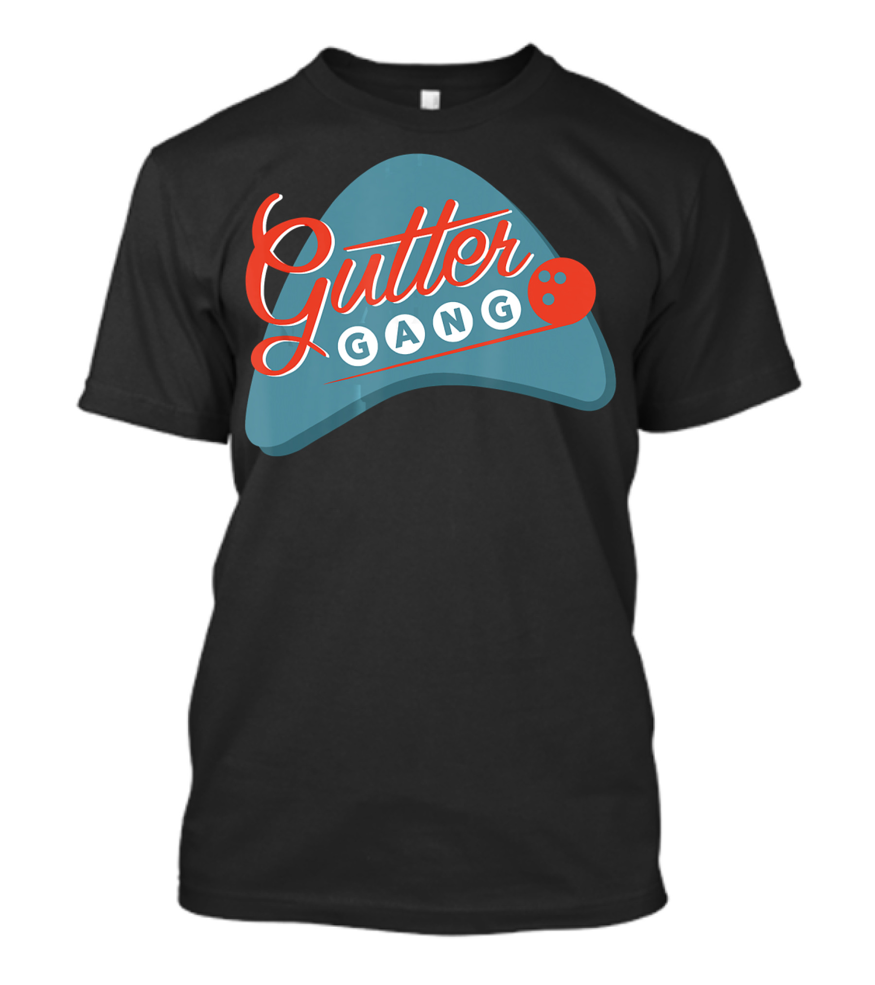 Gutter Gang Bowling League Team Retro Bowling Ball T-Shirt