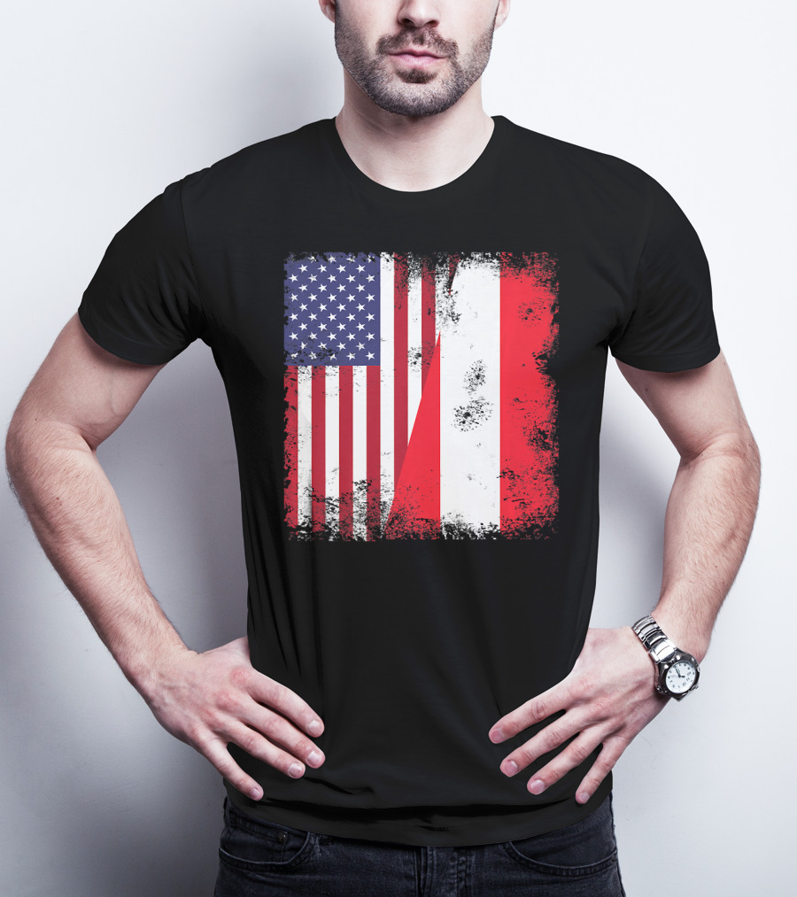 USA Austrian Flag Vintage Austria U T-Shirt