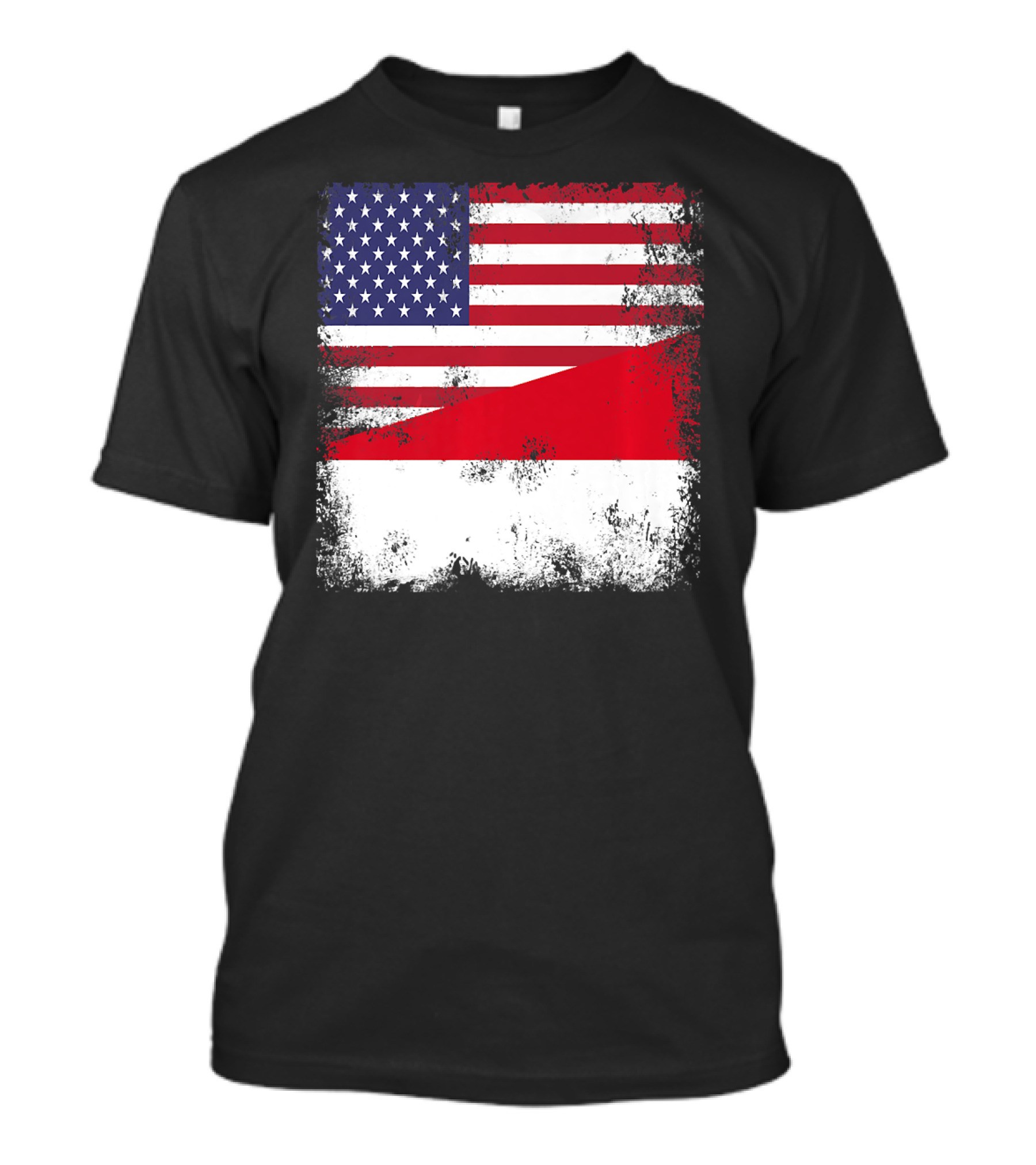 Half Indonesian Half American Flag Vintage Indo USA Fusion T-Shirt