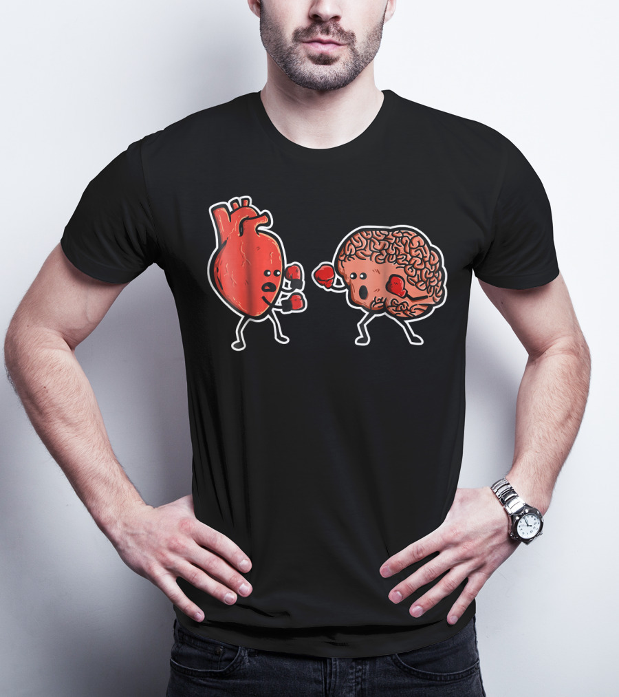 Heart And Brain Boxing Match Showdown T-Shirt