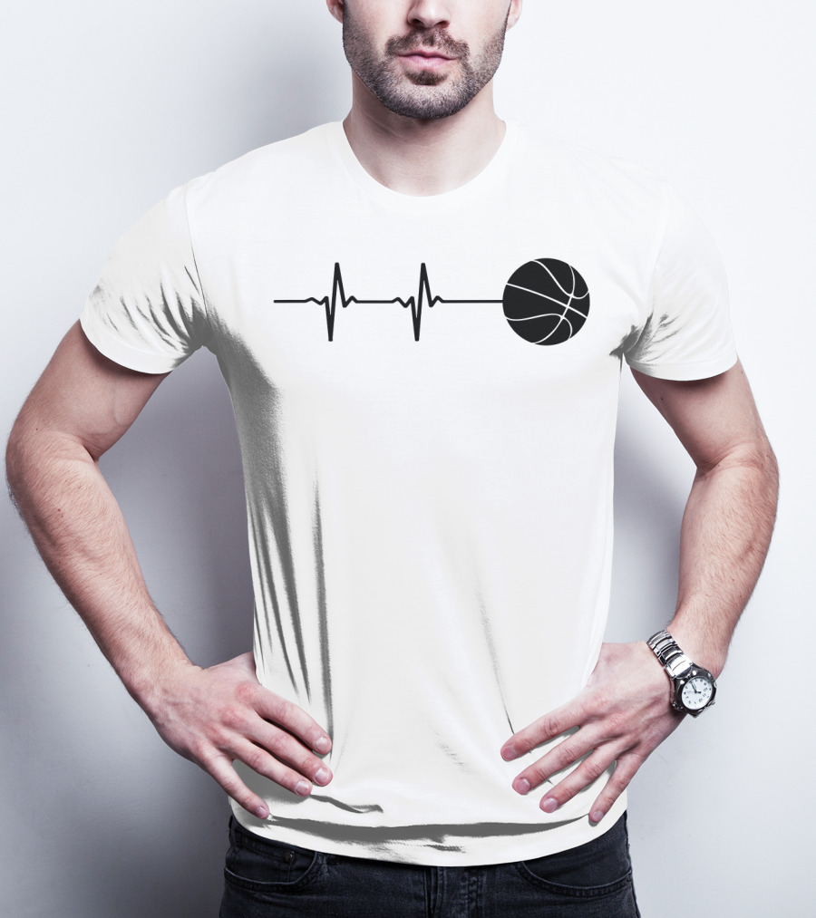 Heartbeat Basketball Player Pulse Path T-Shirt