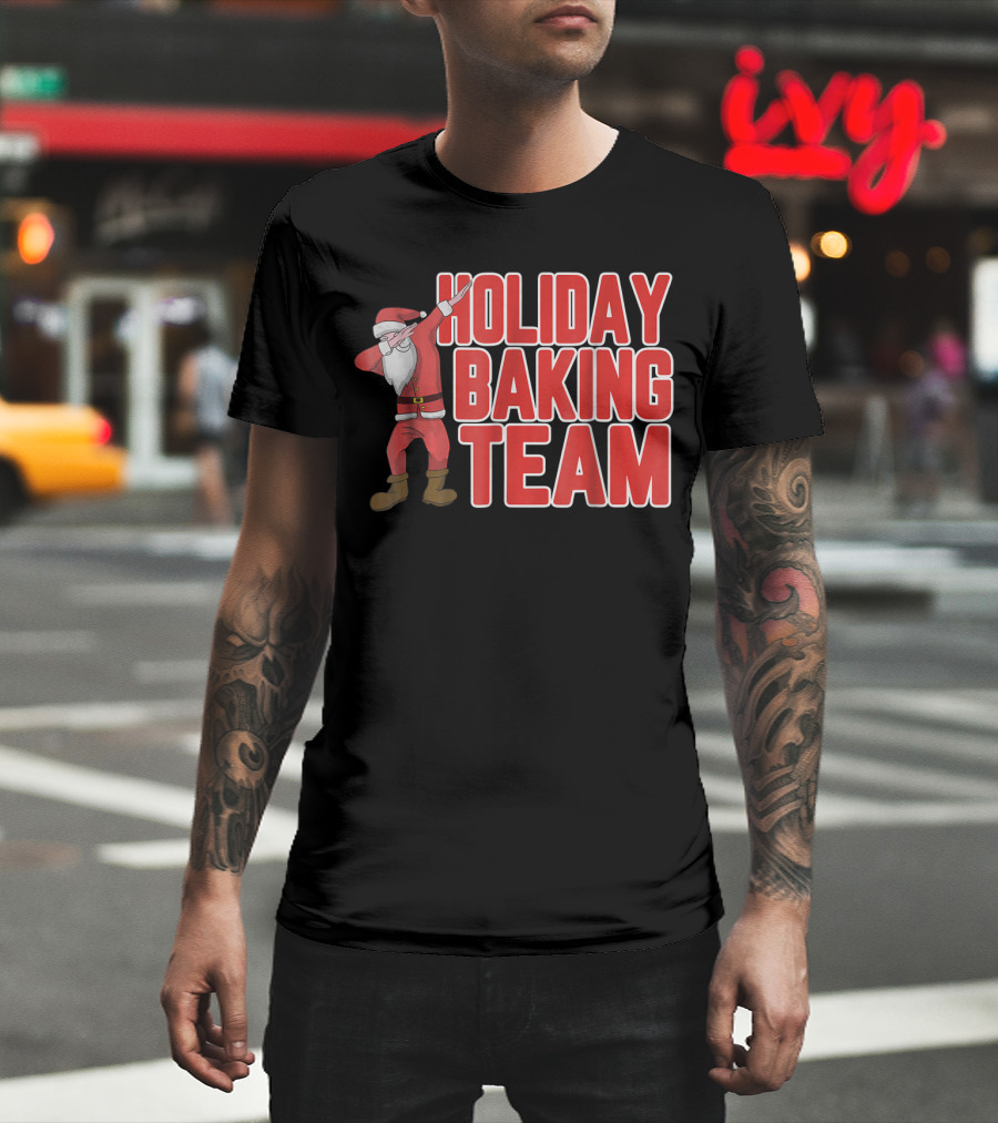 Holiday Baking Team Dabbing Santa T-Shirt