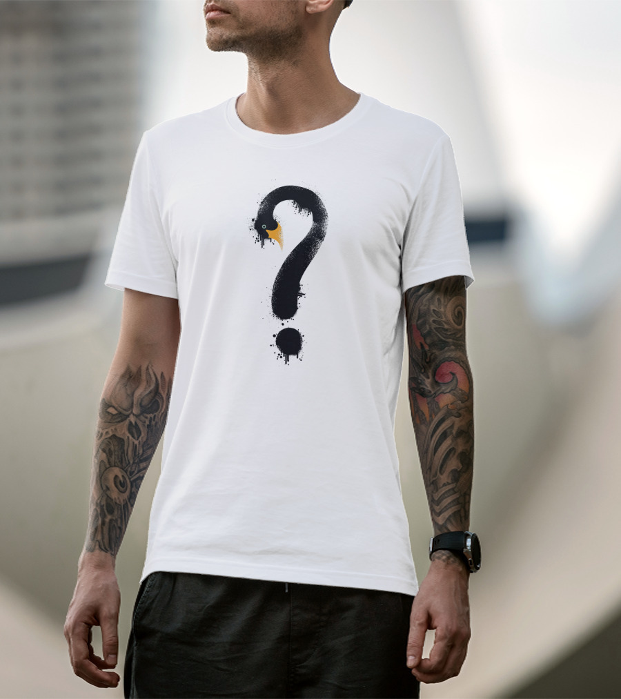 Black Bird Penguin Question Mark Swan Homur T-Shirt