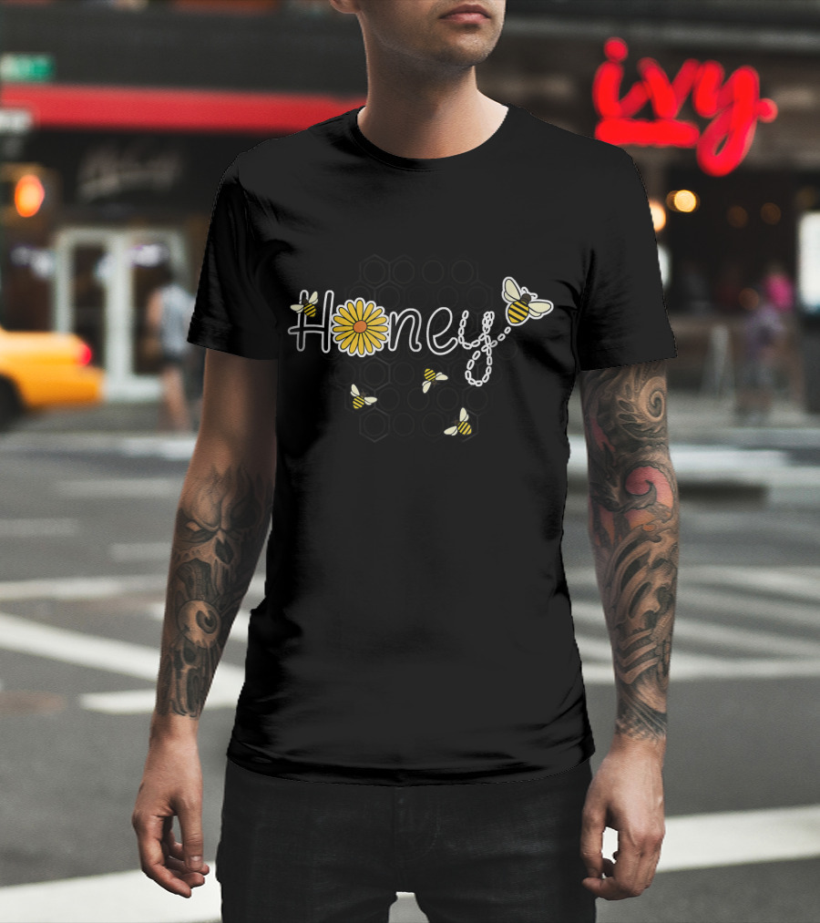 Honey Flower Honeybees Honeycomb Beekeeper T-Shirt