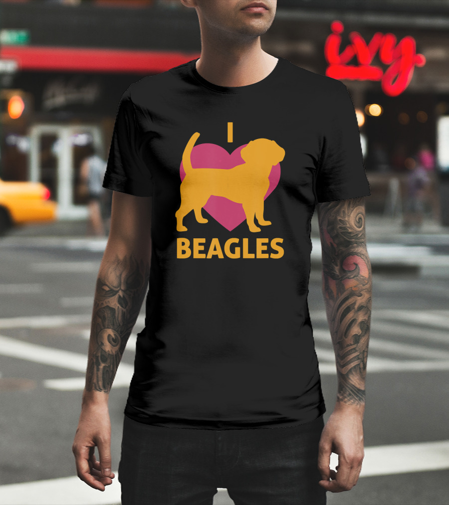 I Heart Beagles Love Pet Lover Animal BEAGLE T-Shirt