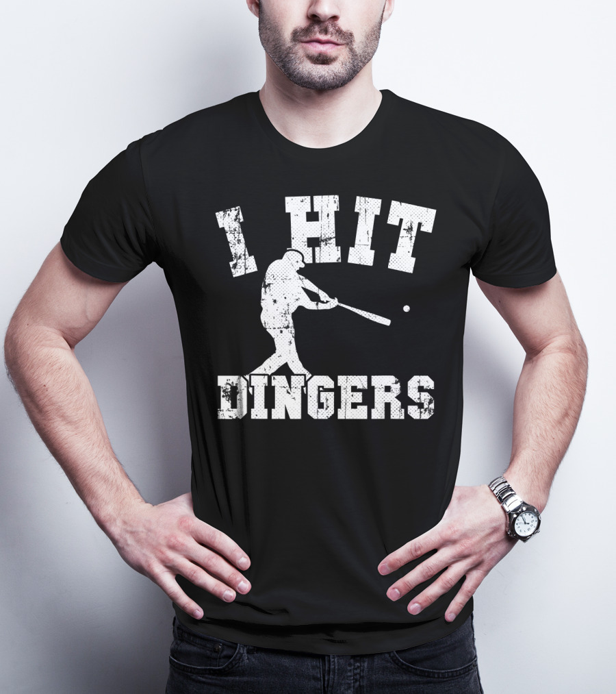 I Hit Dingers Baseball Batting T-Shirt