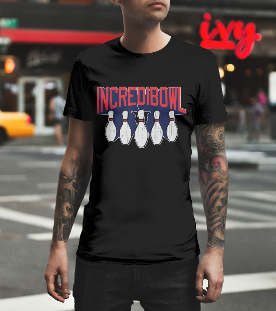 INCRIDIBOWL Expert Bowler Strike Bowling Pins T-Shirt