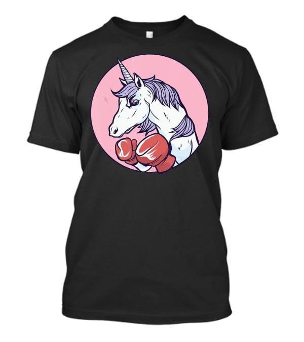 Unicorn Boxing Punchin' Power With Gloves T-Shirt