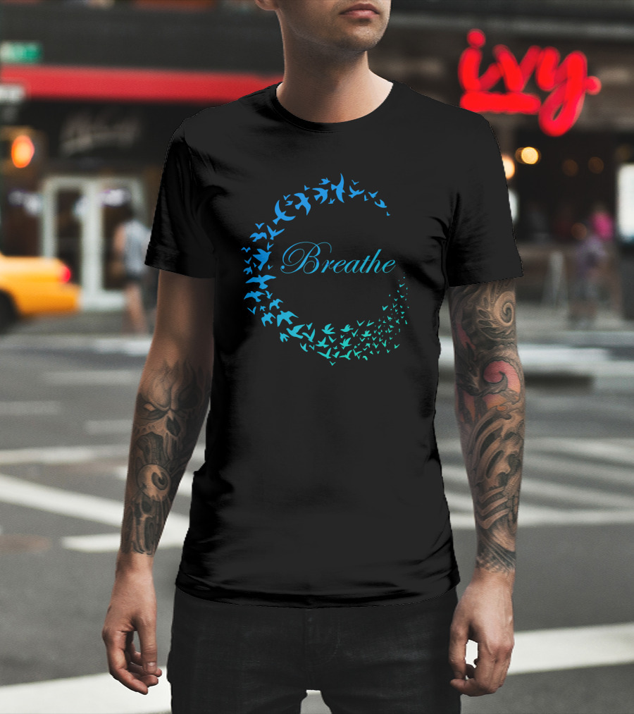 Breathe Inhale Exhale Take Flight Bird Circle T-Shirt