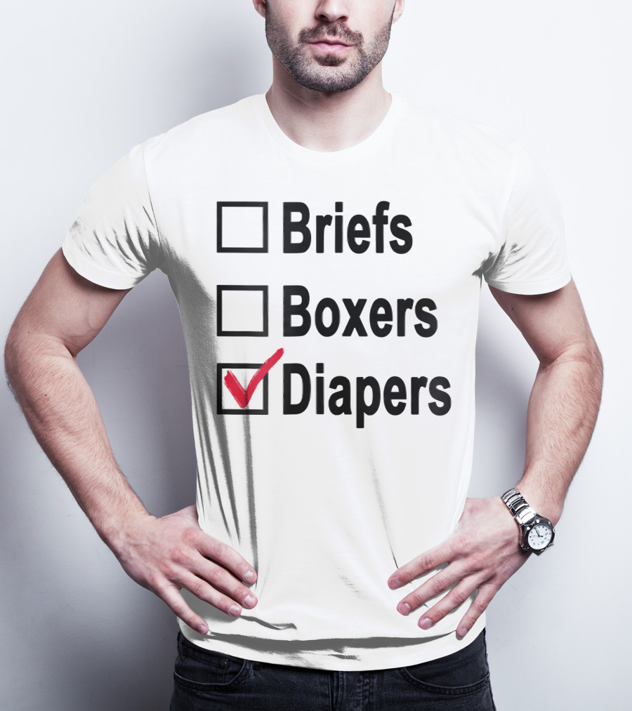 Briefs Boxers Diapers Checkmark ABDL Adult Baby T-Shirt