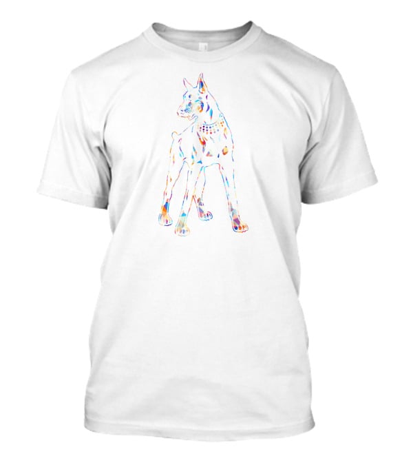 Doberman Pinscher Geometric Dober Colorful Art Deco T-Shirt