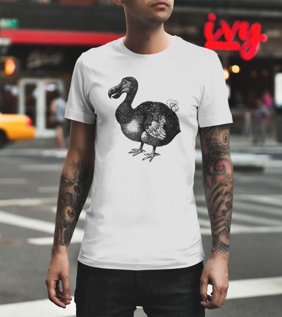 Dodo Bird Ornithology Black Line T-Shirt