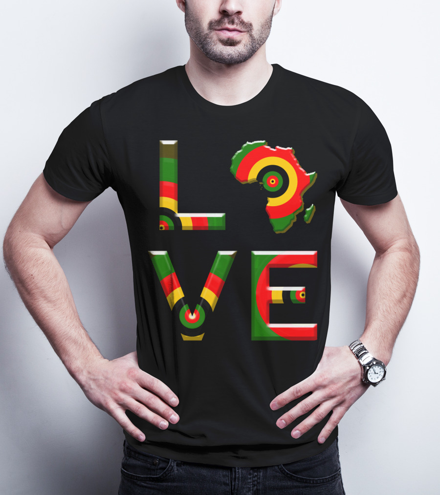 Africa Love African Ameri Colors Map T-Shirt