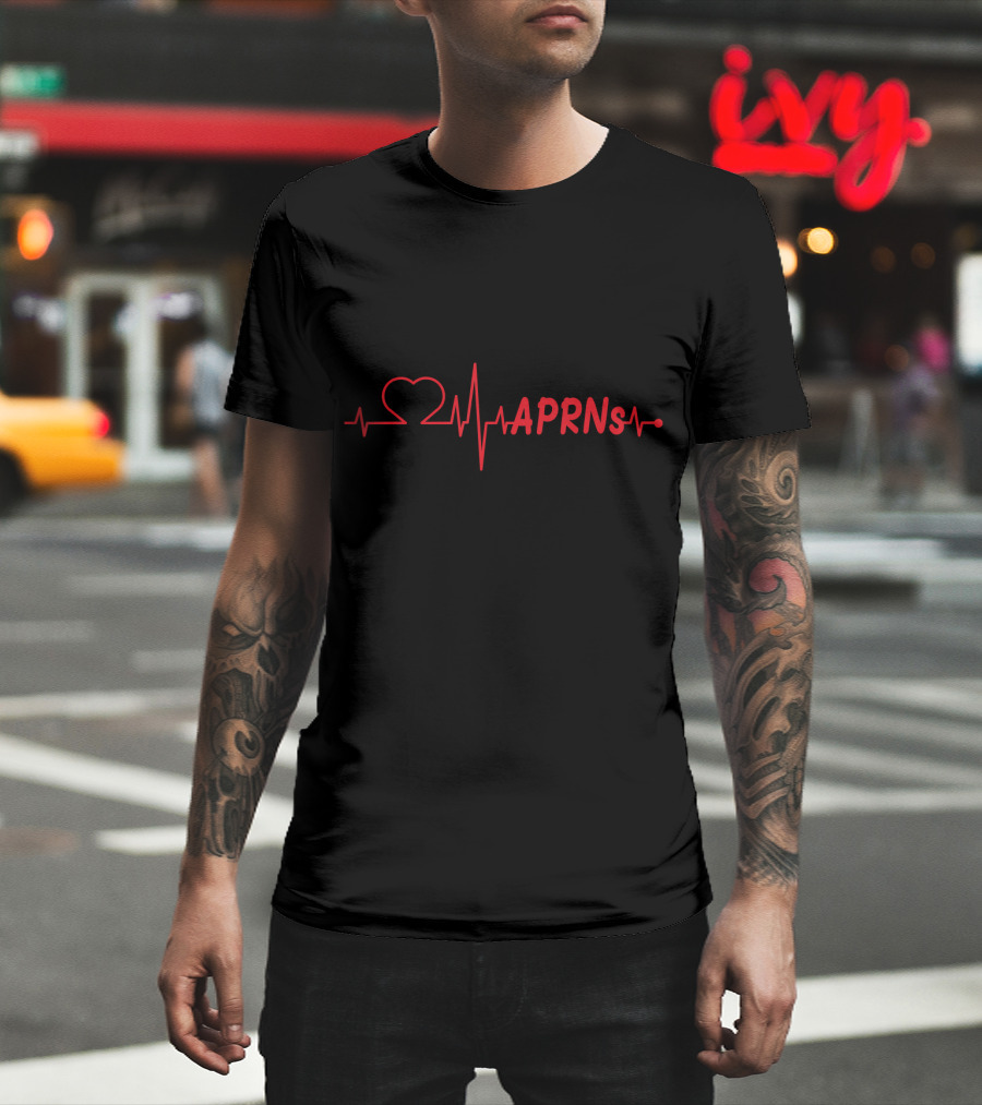 APRNs Heartbeat Line With Heart T-Shirt