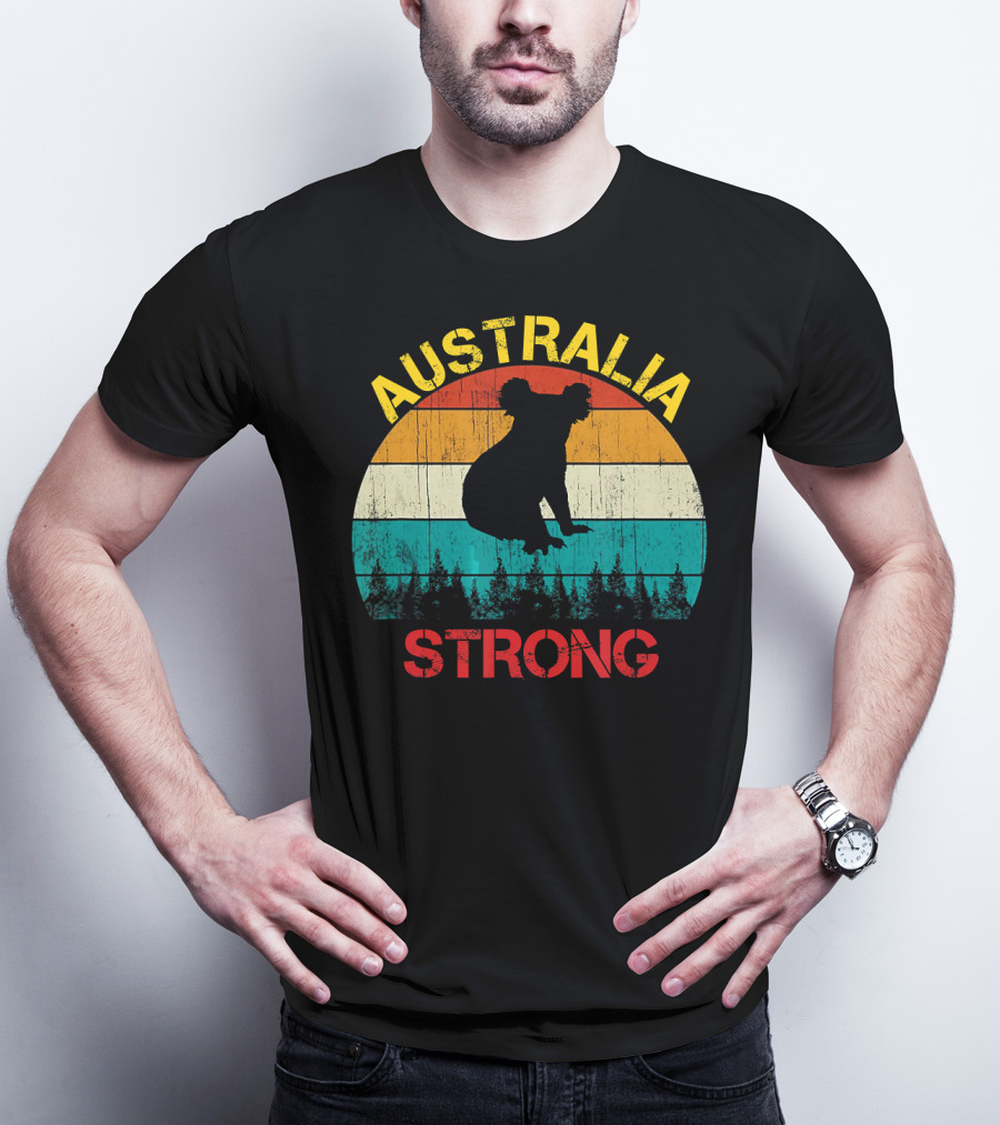 Australia Strong Koala Bear Retro Vin T-Shirt
