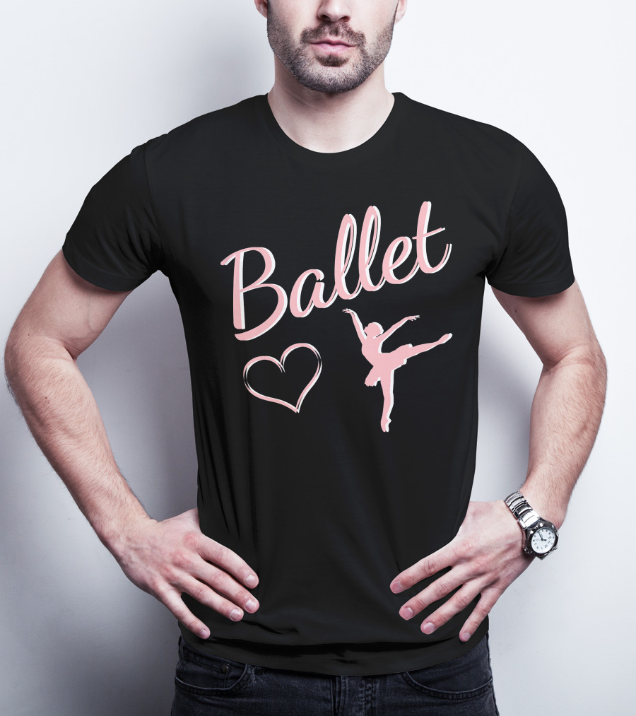 Ballet Ballerina Arabesque With Heart T-Shirt