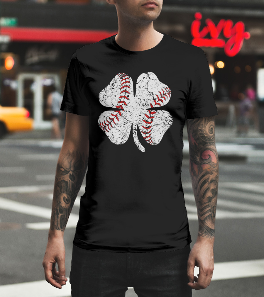 Lucky Baseball Clover T-Shirt