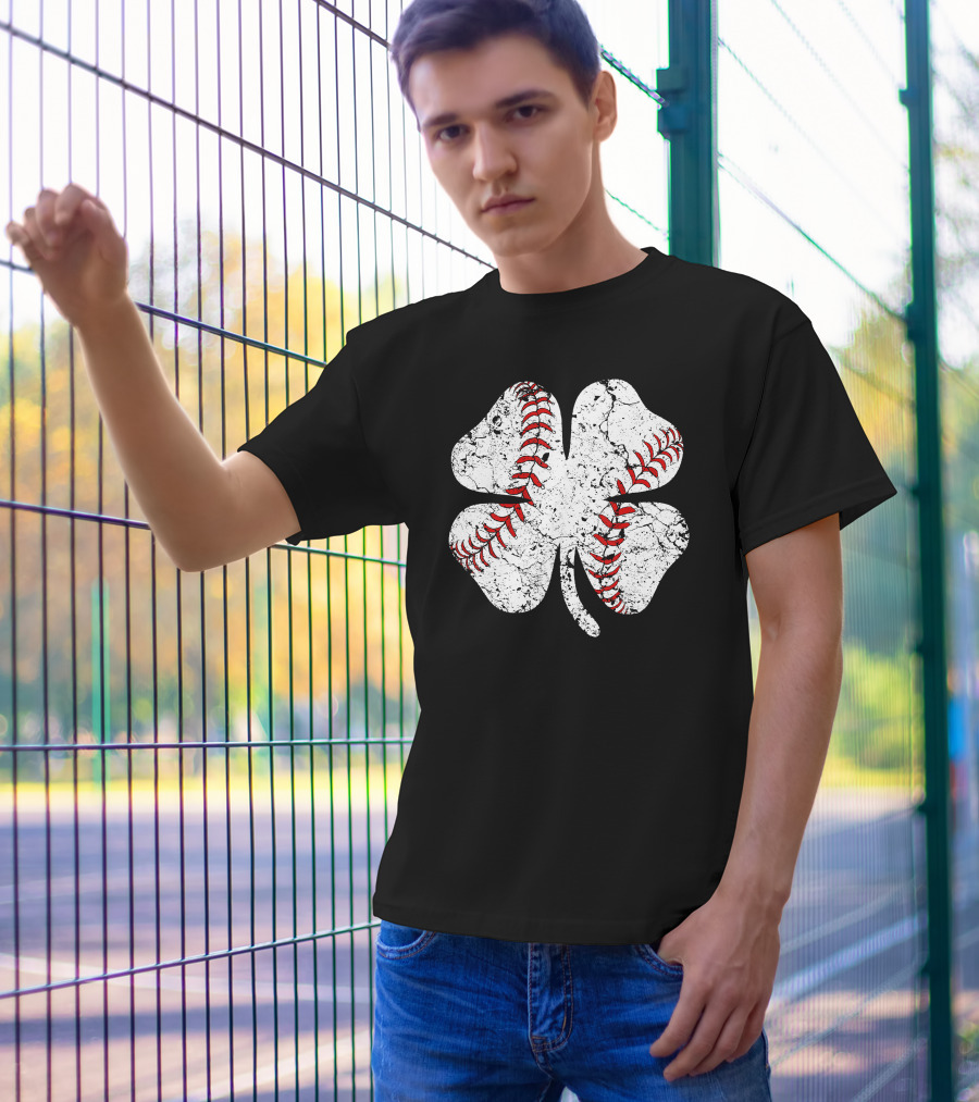 Lucky Baseball Clover T-Shirt