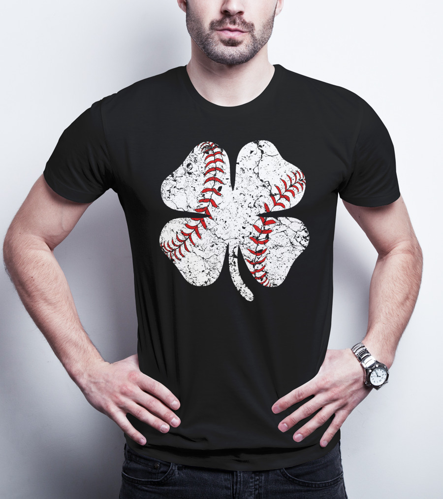 Lucky Baseball Clover T-Shirt