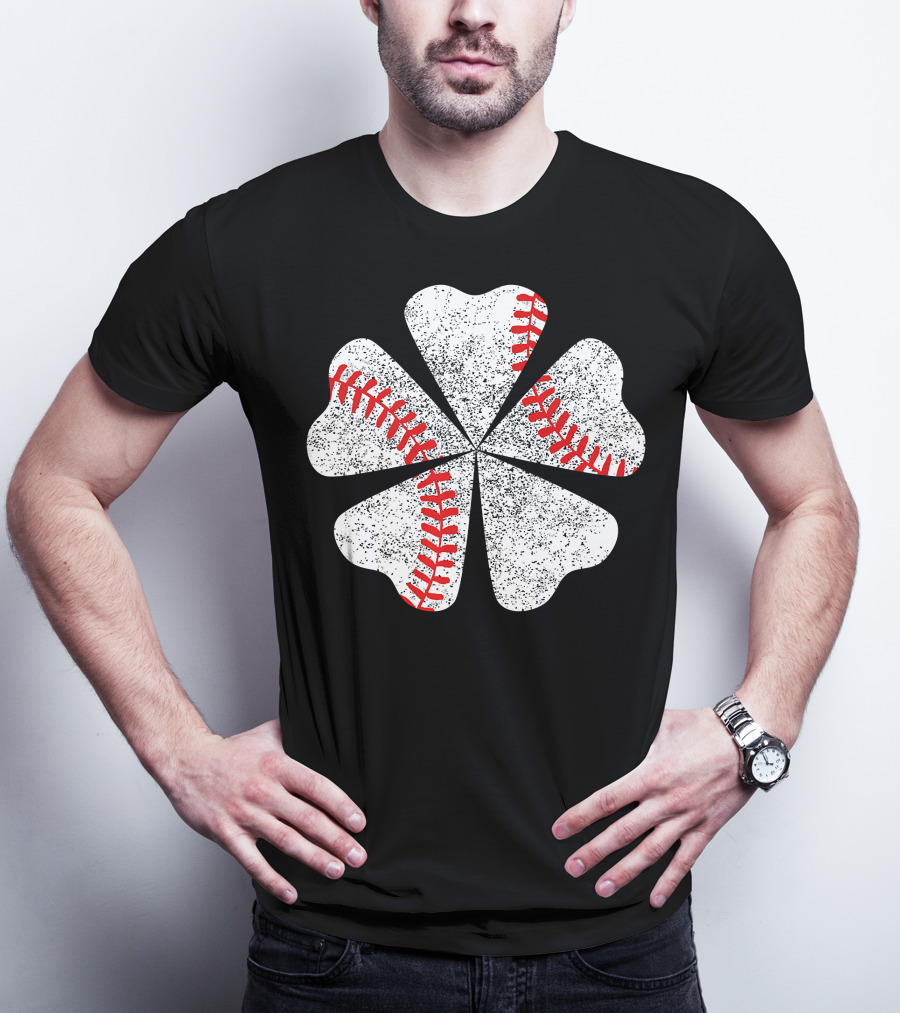 Lucky Clover Baseball St Patricks Day T-Shirt