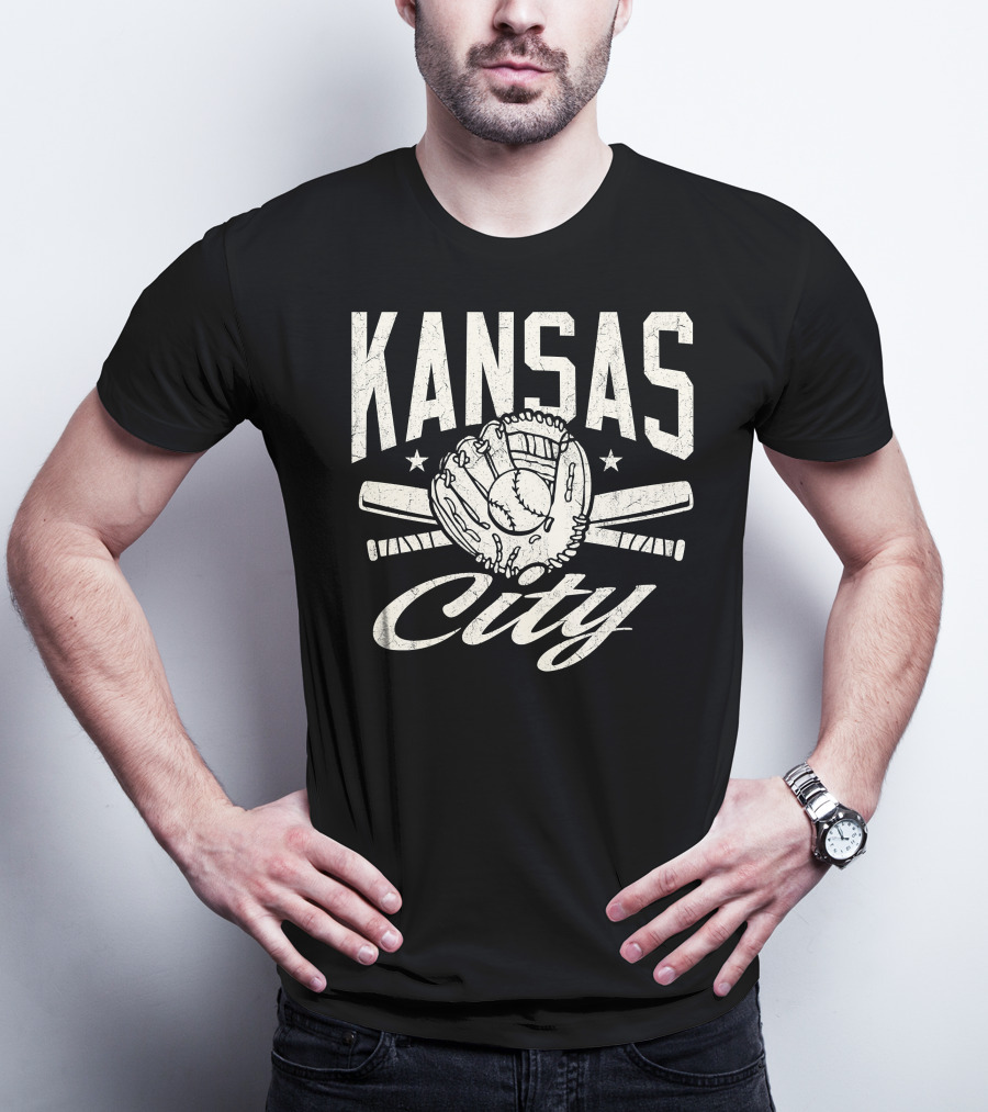 Kansas City Baseball Glove And Bats Fan Hom Season T-Shirt