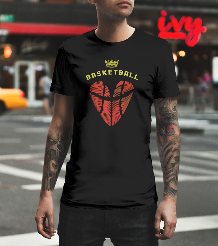 Basketball Heart With Crown T-Shirt