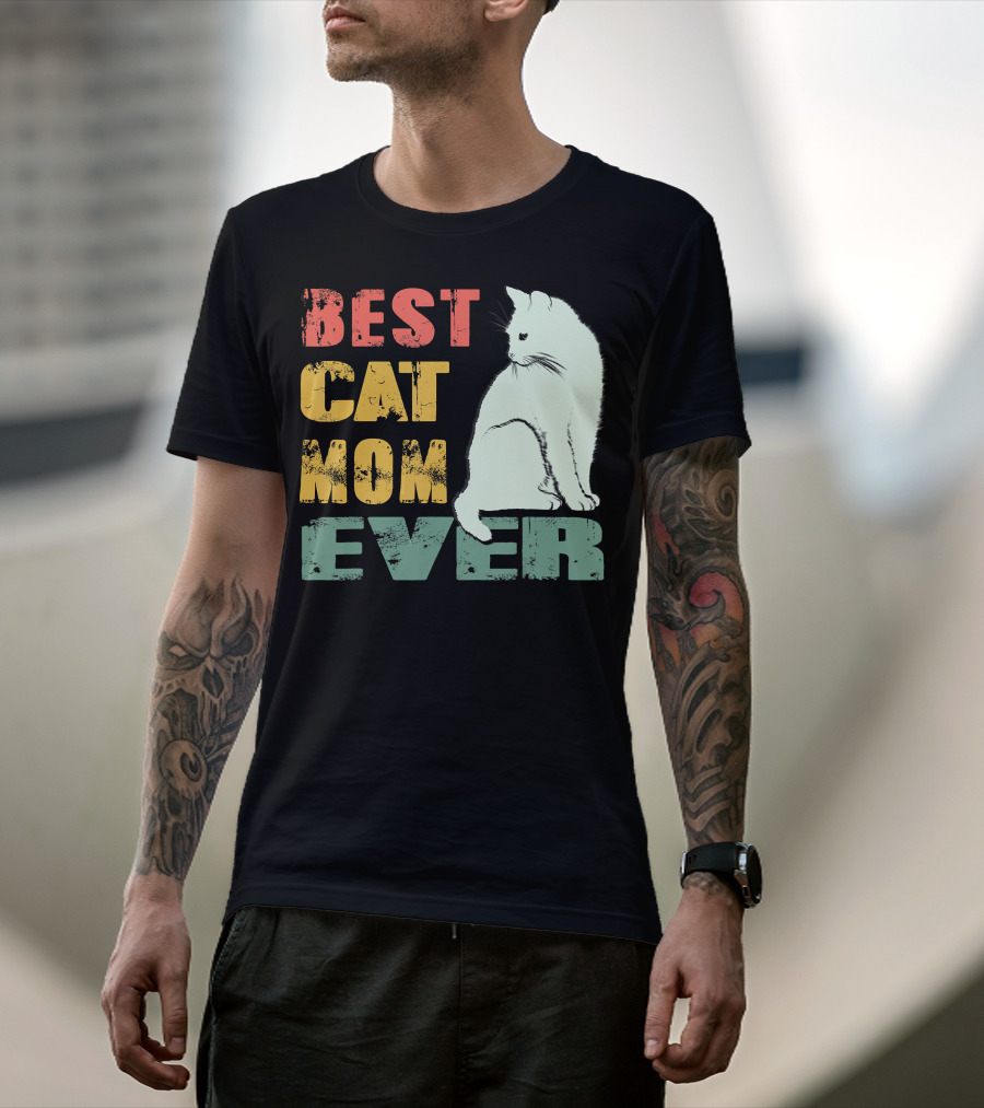 Best Cat Mom Ever Vintage Cat Mother T-Shirt