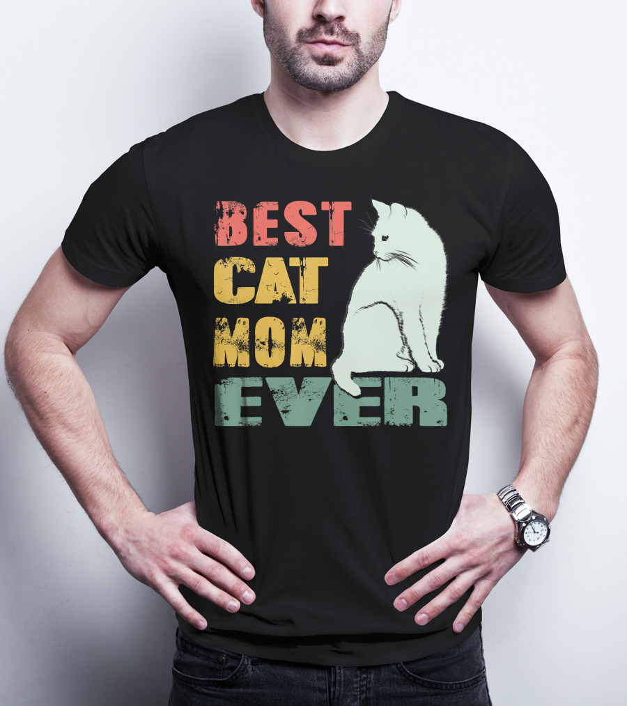 Best Cat Mom Ever Vintage Cat Mother T-Shirt