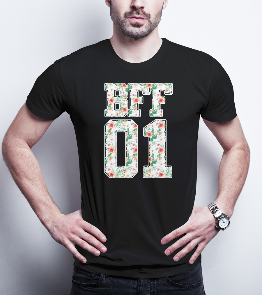 BFF 01 Best Friends Floral Tropical T-Shirt
