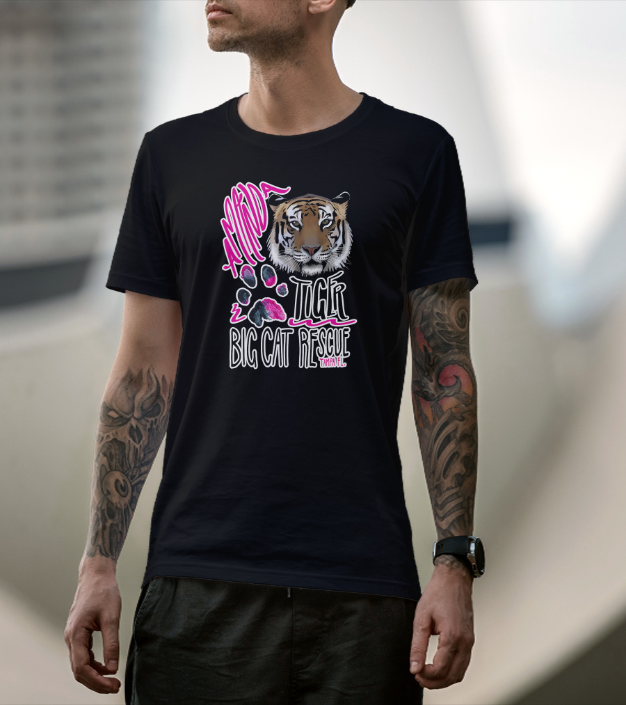 Amanda Tiger Big Cat Rescue Tampa FL Paw Prints T-Shirt