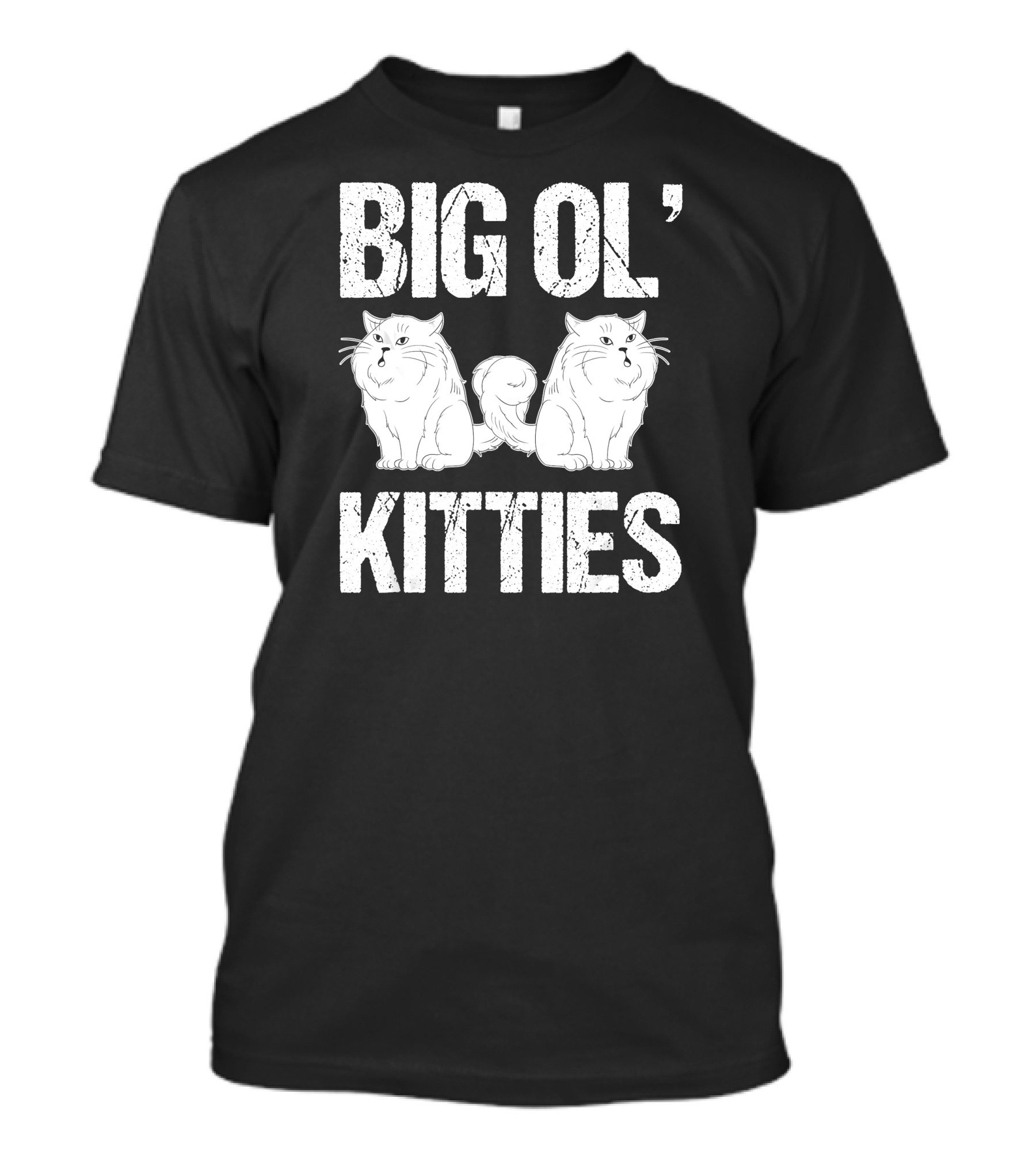 Big Ol Kitties Funny Cat Lover White Furry Cats T-Shirt